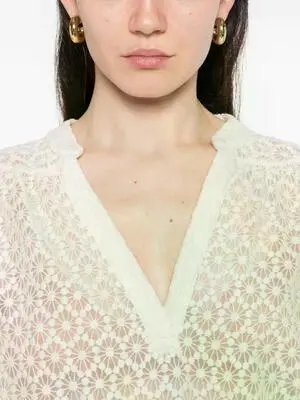 MAISON123 Floral-print V-neck Blouse