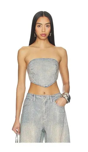 AFRM Sonoma Cropped Top With Stud Embellishments