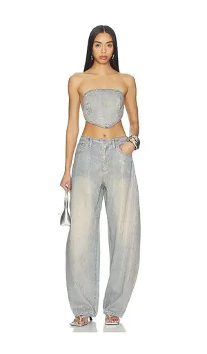 AFRM Sonoma Cropped Top With Stud Embellishments