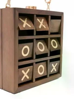 Cult Gaia Tic Tac Toe Chain Clutch - Brown