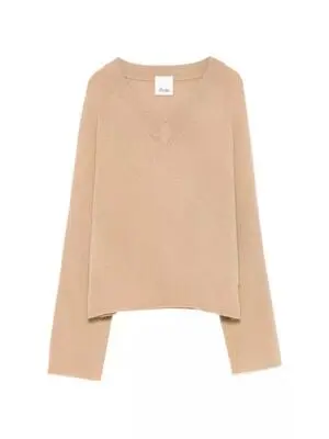 ALLUDE V-neck Cashmere Sweater - Neutrals