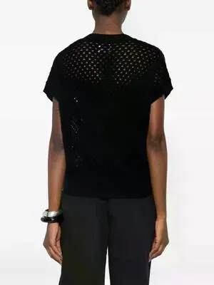 ALLUDE V-neck Knitted Top - Blue