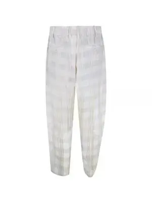 UMA WANG Checked Tapered Trousers - Neutrals