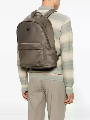 Emporio Armani Logo-plaque Backpack - Brown