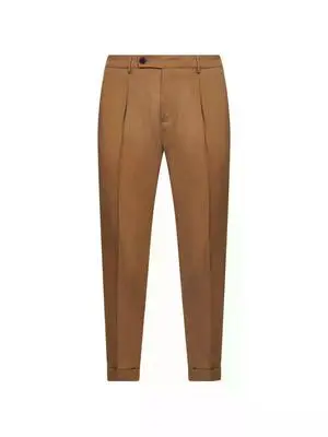 D4.0 Pleated-front Trousers - Brown