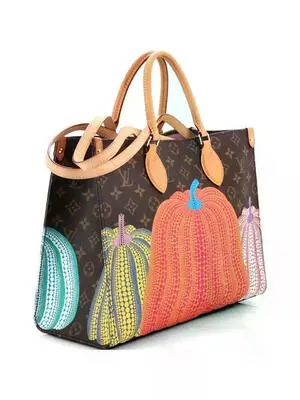 LOUIS VUITTON Yayoi Kusama Pumpkins Monogram Canvas Mm Tote Bag - Brown
