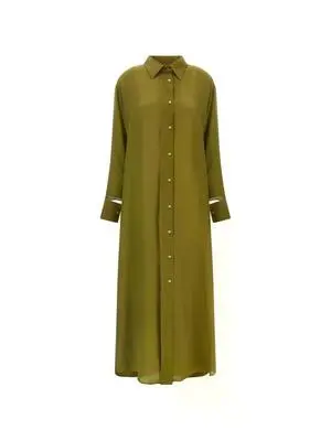 MAISON JEJIA Antoine Shirt Maxi Dress - Green