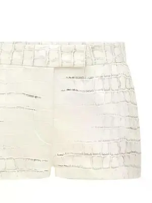 Alex Perry Croc-effect Leather Shorts