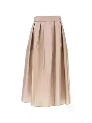 Metallic Pleated Midi Skirts