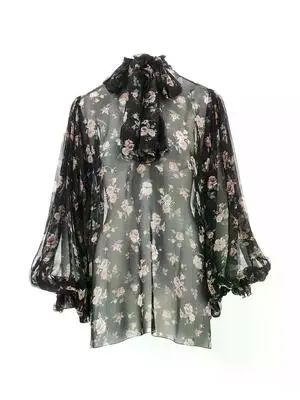 Dolce & Gabbana Floral Ruffled Blouse