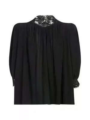 Chloé Lace V-neck Shirt - Black