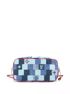 LOUIS VUITTON Neverfull Damier And Monogram Patchwork Denim Mm Tote Bag