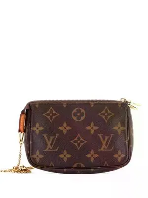 LOUIS VUITTON Pochette Accessoires Monogram Canvas Mini Clutch - Brown