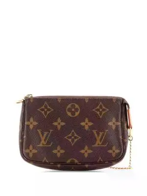LOUIS VUITTON Pochette Accessoires Monogram Canvas Mini Clutch - Brown