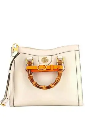 Gucci Diana NM Bamboo Handle Small Tote Bag Neutrals