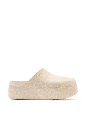 CROCS Dylan Leopard Platform Slides