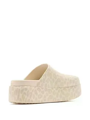 CROCS Dylan Leopard Platform Slides