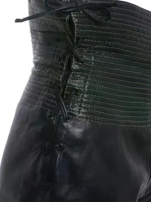 Gianfranco Ferre Leather Lace-up Top