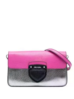 Prada 2013-2025 Tricolor Metallic Cinghiale Crossbody Bag - Pink