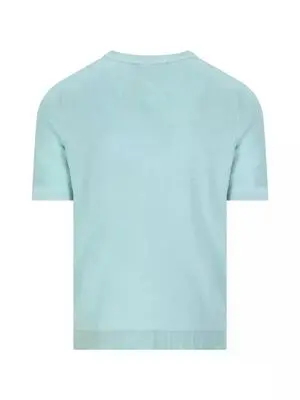 Tagliatore Ribbed Trim T-shirt - Blue