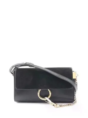 Chloé Mini Calfskin And Suede Faye Chain Crossbody Bag - Black