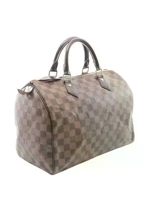 LOUIS VUITTON 2015 Damier Ebene Speedy 30 Boston Bag - Brown