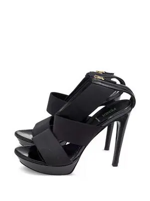 Fendi Leather Platform Stretch Sandals
