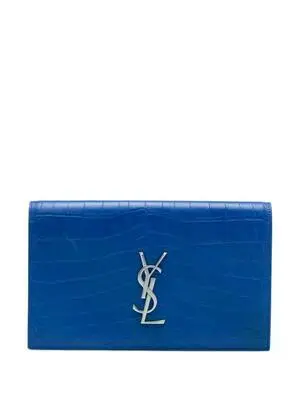 Saint Laurent 2015 Croc Embossed Monogram Kate Clutch
