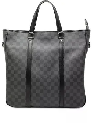LOUIS VUITTON 2009 Damier Graphite Tadao Satchel - Black
