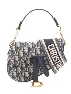 Dior Mini Oblique Saddle Bag - Black
