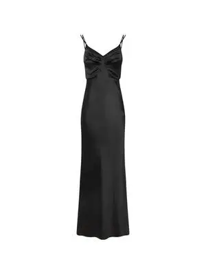 Elisabetta Franchi Red Carpet Dress In Satin - Black