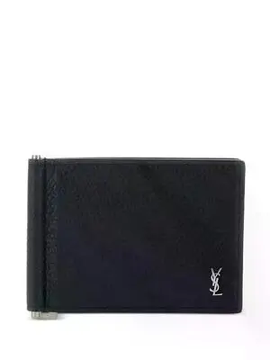Saint Laurent Logo Calf Wallet Blue