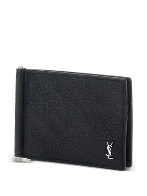 Saint Laurent Logo Calf Wallet - Blue