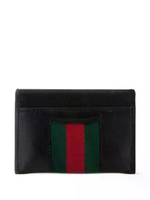 Gucci Horsebit Striped Leather Card Holder