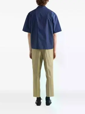 Prada Short-sleeved Technical Cotton Shirt - Blue