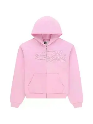 SP5DER Rhinestone-embellished Zip Hoodie - Pink