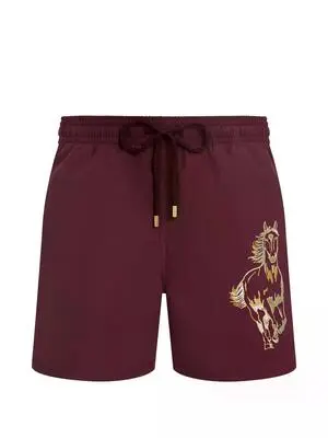 Vilebrequin Year Of The Horse Embroidered Swim Shorts - Red