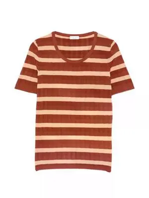 ROBERTO COLLINA Striped Short-sleeve T-shirt - Orange