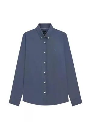 BOSS Slim-fit Shirt In Cotton-blend Poplin - Blue