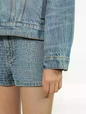 SELF-PORTRAIT Rhinestone Denim Shorts