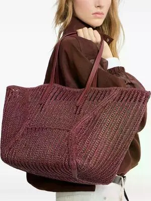 Brunello Cucinelli Techno Raffia Bc Duo Bag - Red