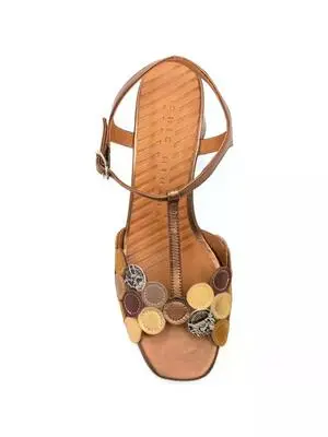 Chie Mihara Rycuse Metallic-effect Sandals - Brown