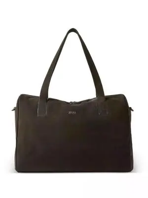Zegna Logo-detail Tote Bag - Brown