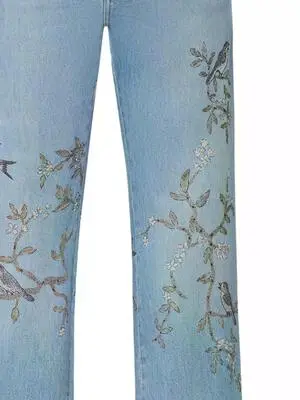 Amiri Floral-embellished Straight Leg Jeans