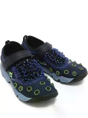 Dior Fusion Sneakers With Beaded Embellishments - Blue