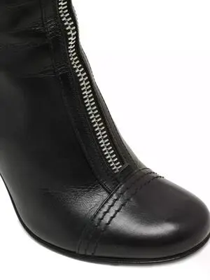 Alexander McQueen Leather Zip Buckle Ankle Boots