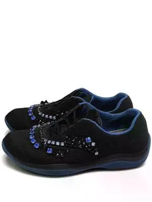 Prada Embellished Lace-up Sneakers