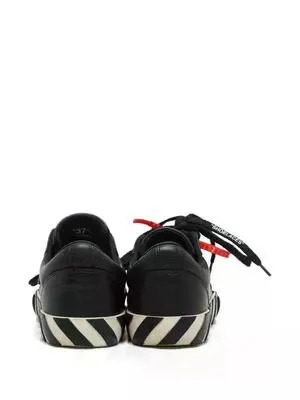 Off-White Leather Sneakers With Striped Sole