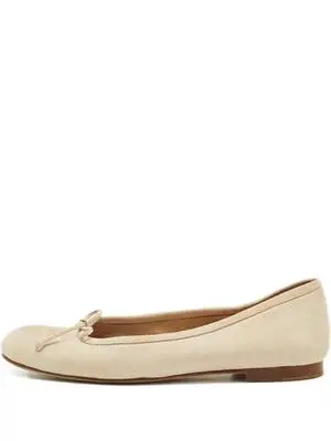 Manolo Blahnik Verrali Bow Ballet Flats - Neutrals