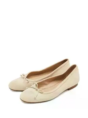 Manolo Blahnik Verrali Bow Ballet Flats - Neutrals